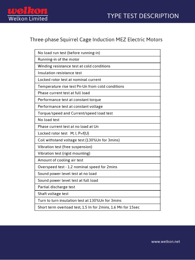 Motor Type Test | PDF