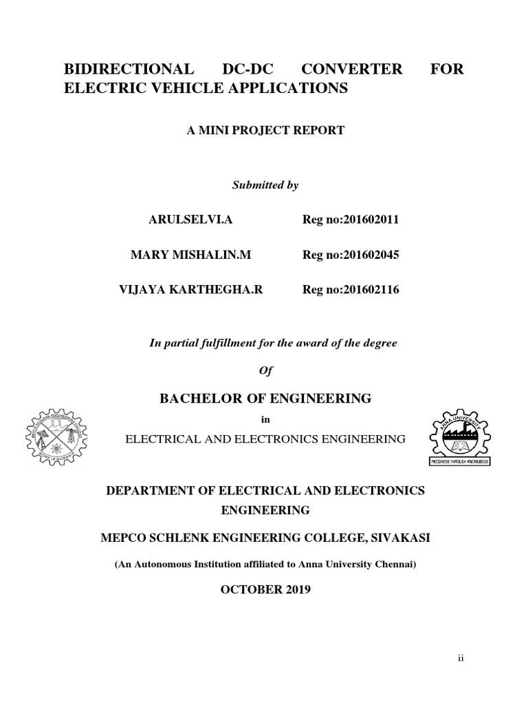 Bidirectional DC-DC Converter for EVs | PDF | Power Inverter ...