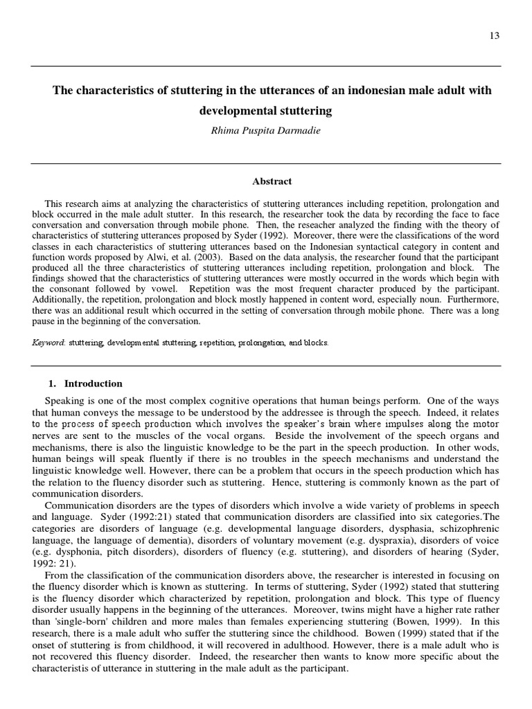 Anglicist-01-01-2012-03.Rhima Puspita Darmadie PDF | PDF | Stuttering ...