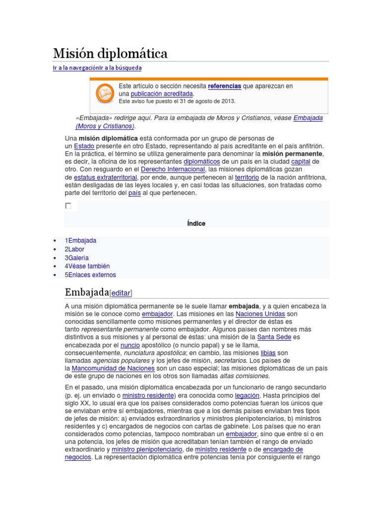 Misión diplomática | PDF | Misión diplomática | Seguridad nacional