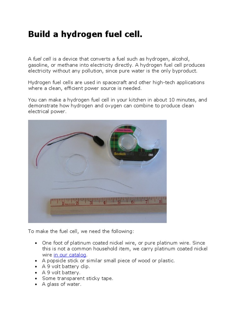 Build A Hydrogen Fuel Cell.: in Our Catalog | Download Free PDF | Fuel ...