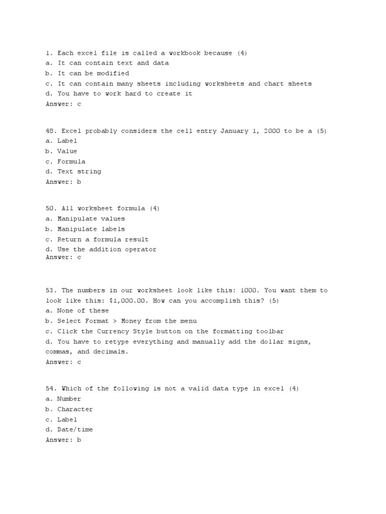 Selected MCQs (According To Study Text) | PDF | Spreadsheet | Microsoft ...
