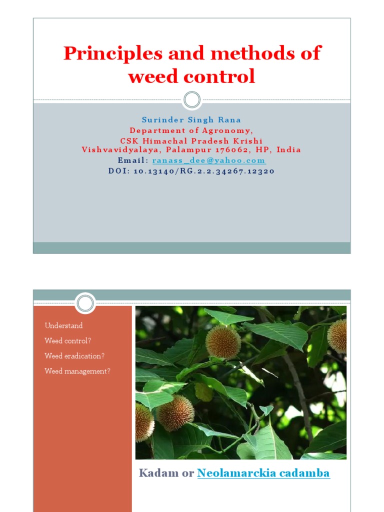6.principles and Methods of Weed Control | PDF | Weed | Herbicide