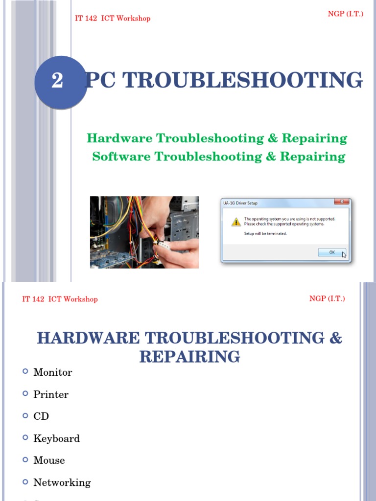 PC Hardware and Software Troubleshooting Guide | PDF | Microsoft ...