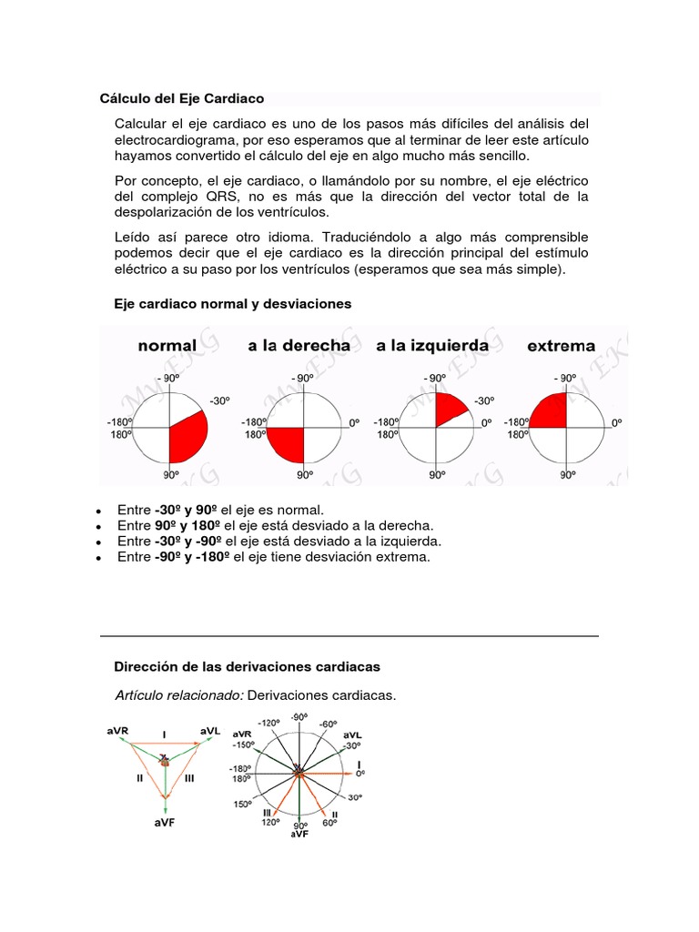 Cómo Calcular el Eje Cardiaco EKG | PDF | Naturaleza | Enseñanza de ...