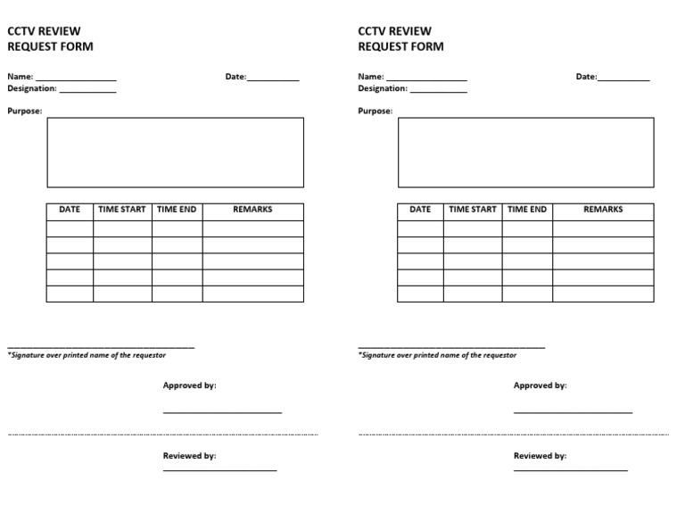 CCTV Review Request Form CCTV Review Request Form | PDF