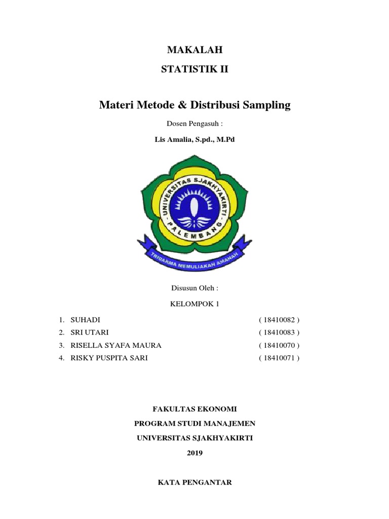 Metode Distribusi Sampling Statistika | PDF
