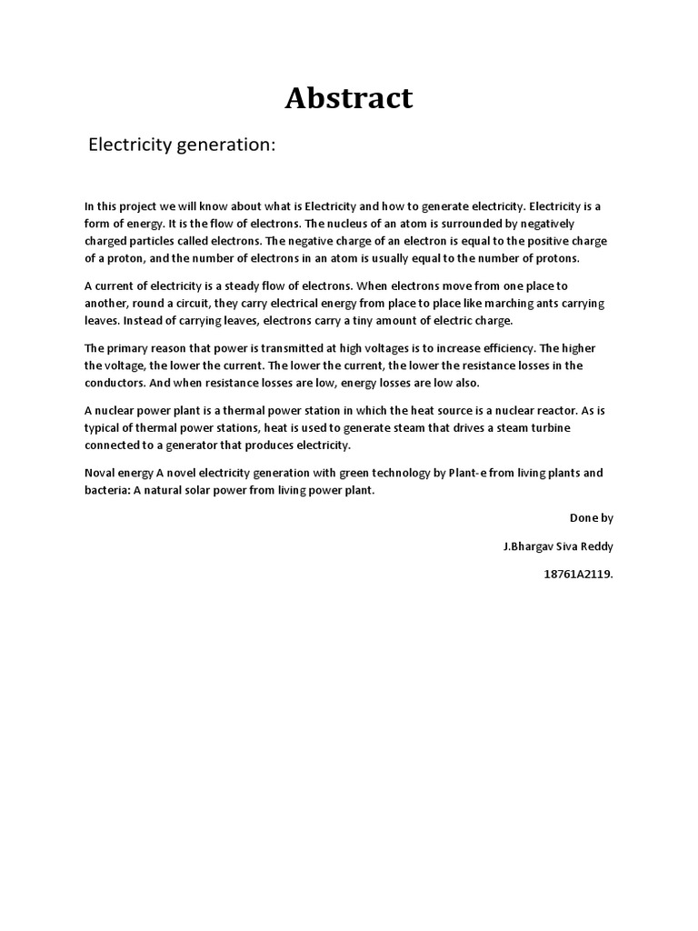 Electricity Generation Methods | PDF