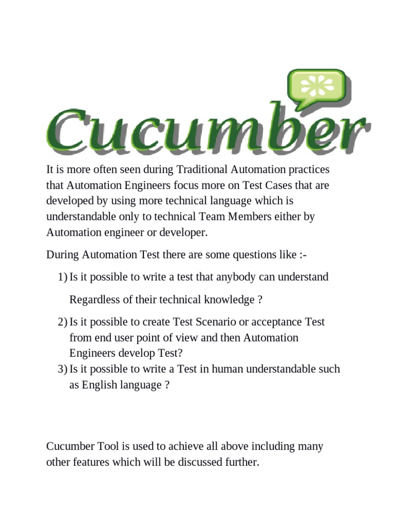 Cucumber BDD | PDF | Systems Theory | Engineering