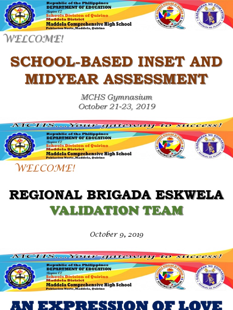 Welcome!: School-Based Inset and Midyear Assessment | PDF