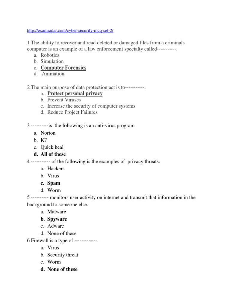 CS MCQ | PDF | Computer Network | Computer Security