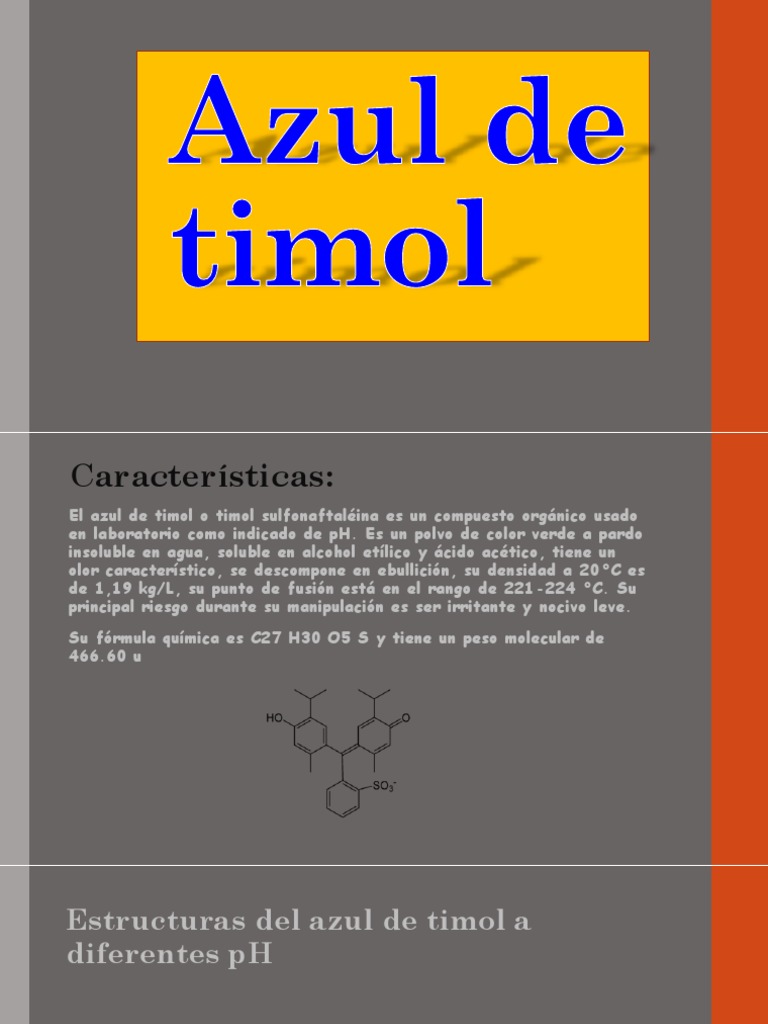 Azul de Timol | PDF | Sustancias químicas | Química