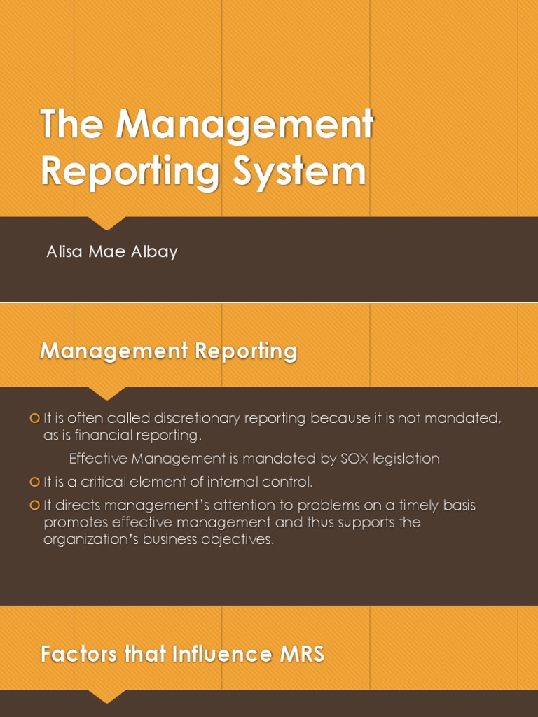 The Management Reporting System | PDF | Hierarchy | Decision Making