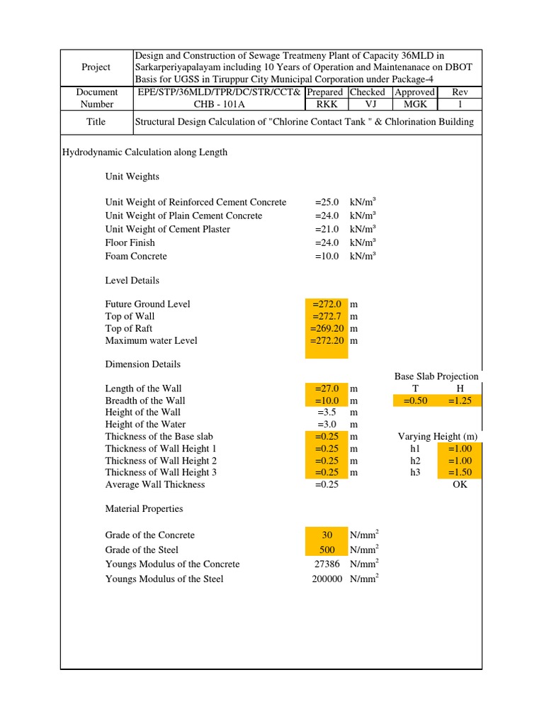 Hydrodynamic Pressure Calculation | PDF | Concrete | Continuum Mechanics