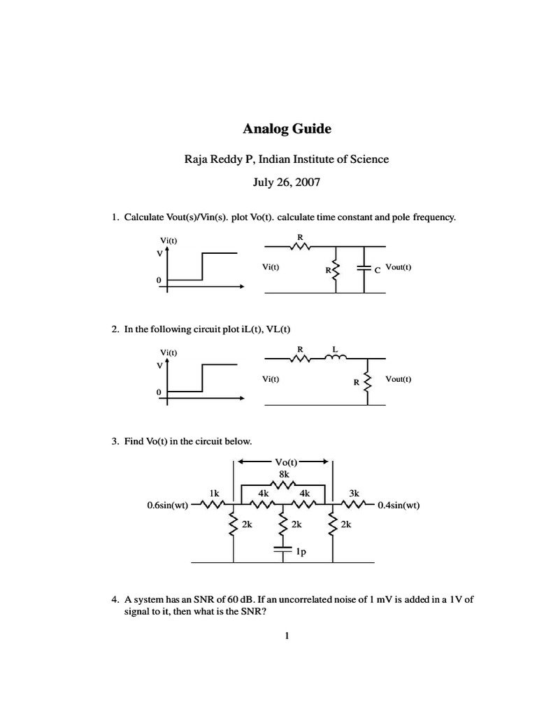 Analog Circuit Analysis: A Guide to Analyzing, Designing, and ...