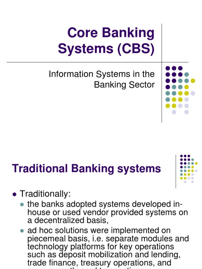 Core Banking Systems (CBS) | PDF | Credit Card | Deposit Account