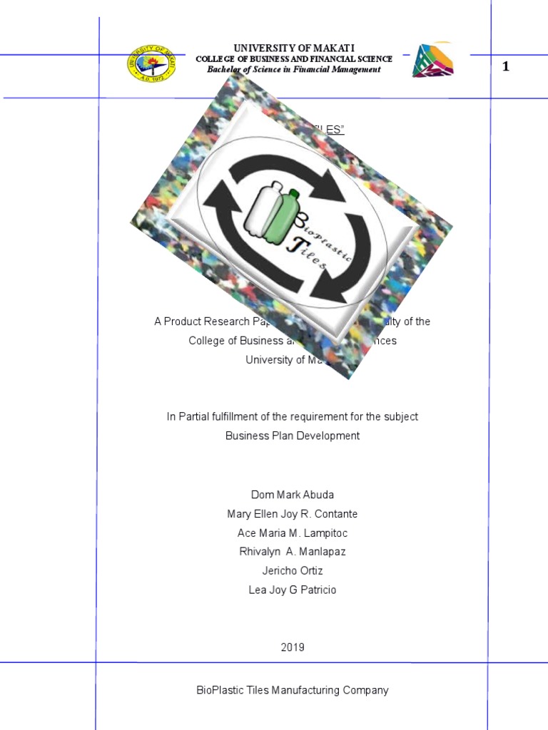 Business Plan Plastic Tiles | PDF | Recycling | Plastic