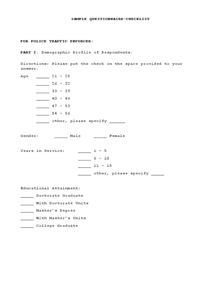 Police Traffic Enforcer Performance Survey | PDF | Traffic | Road Transport