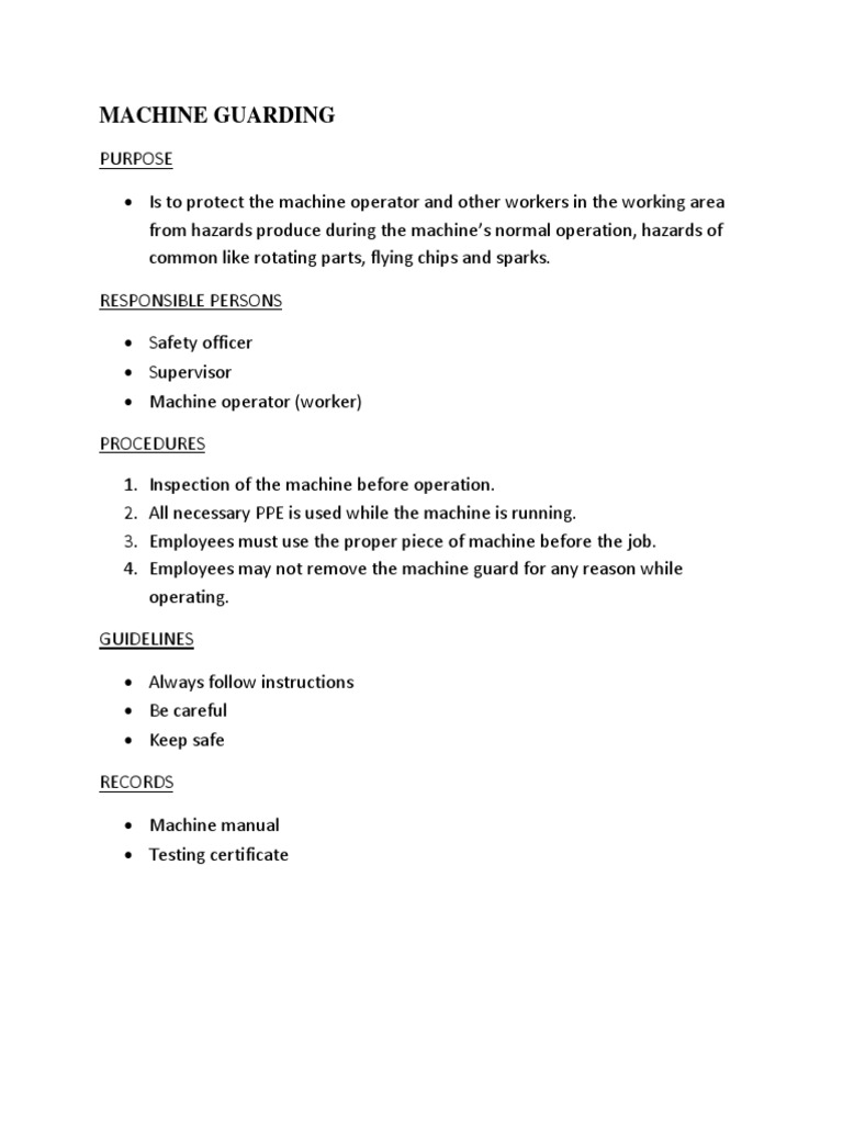 Machine Guarding | Download Free PDF | Personal Protective Equipment ...