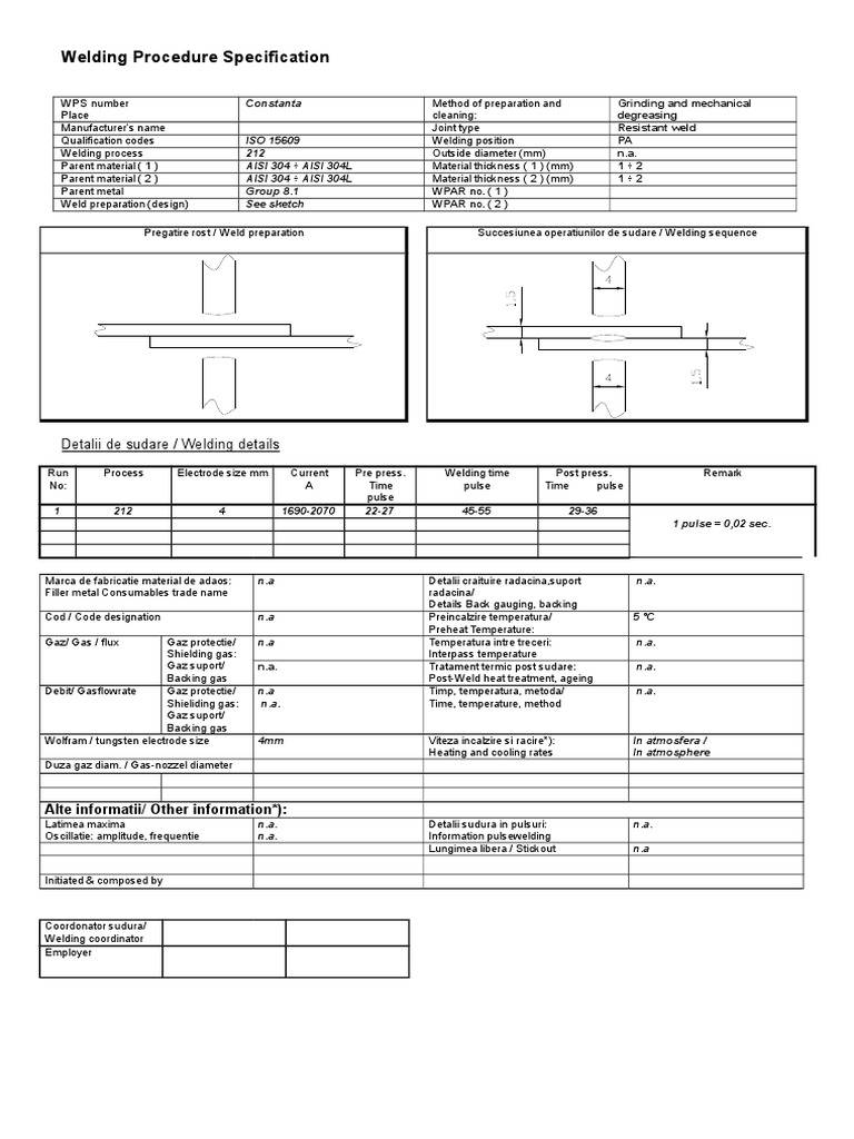WPS for Welding Stainless Steel Pipes | PDF | Welding | Construction
