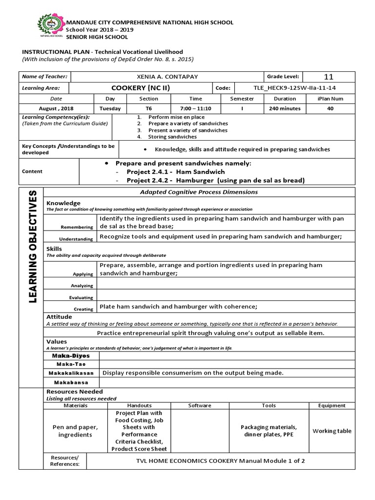 Iplan Sample | PDF | Hamburgers | Attitude (Psychology)
