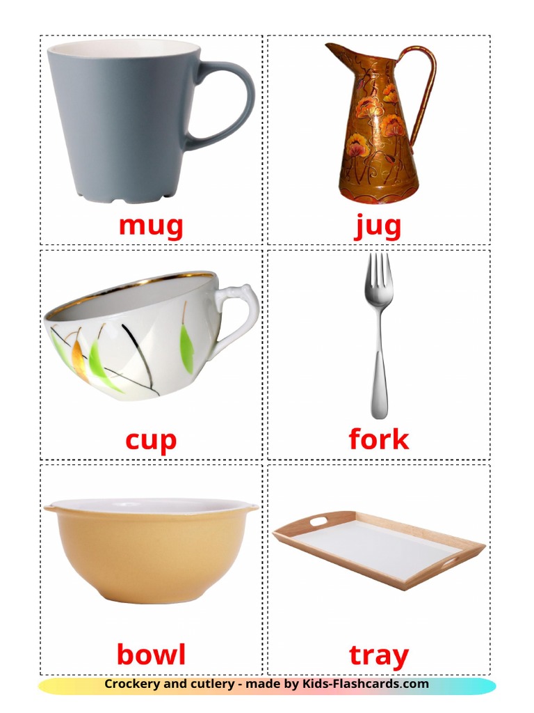 Crockery and Cutlery 6 A4 | PDF | Cooking, Food & Wine