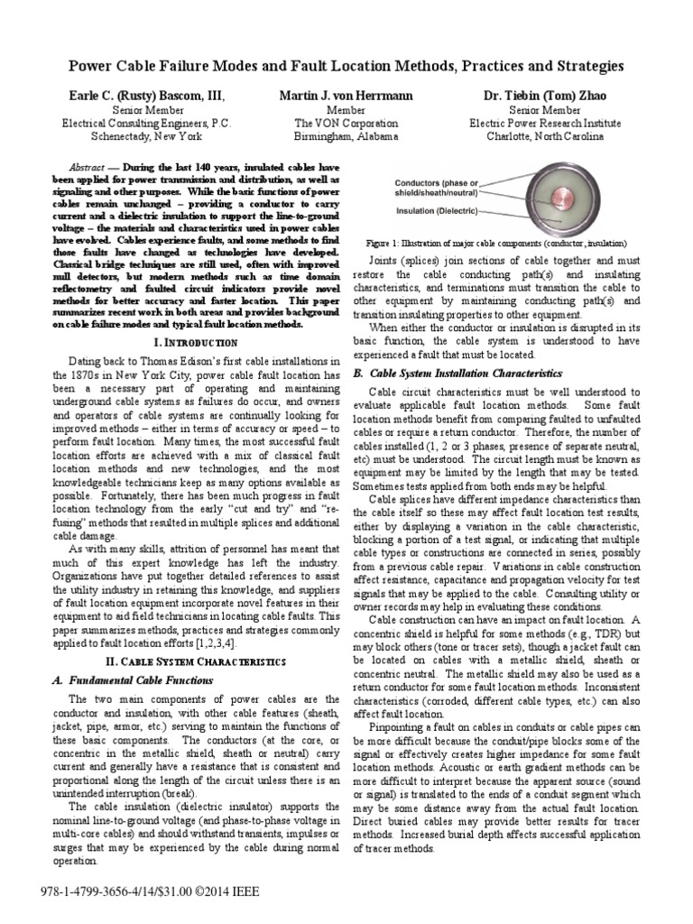 Power Cable Failure Modes and Fault Loca PDF | PDF | Coaxial Cable ...
