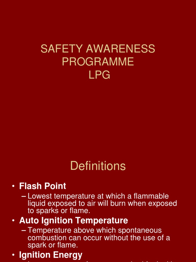 Safety Awareness Programme LPG | PDF | Liquefied Petroleum Gas | Combustion
