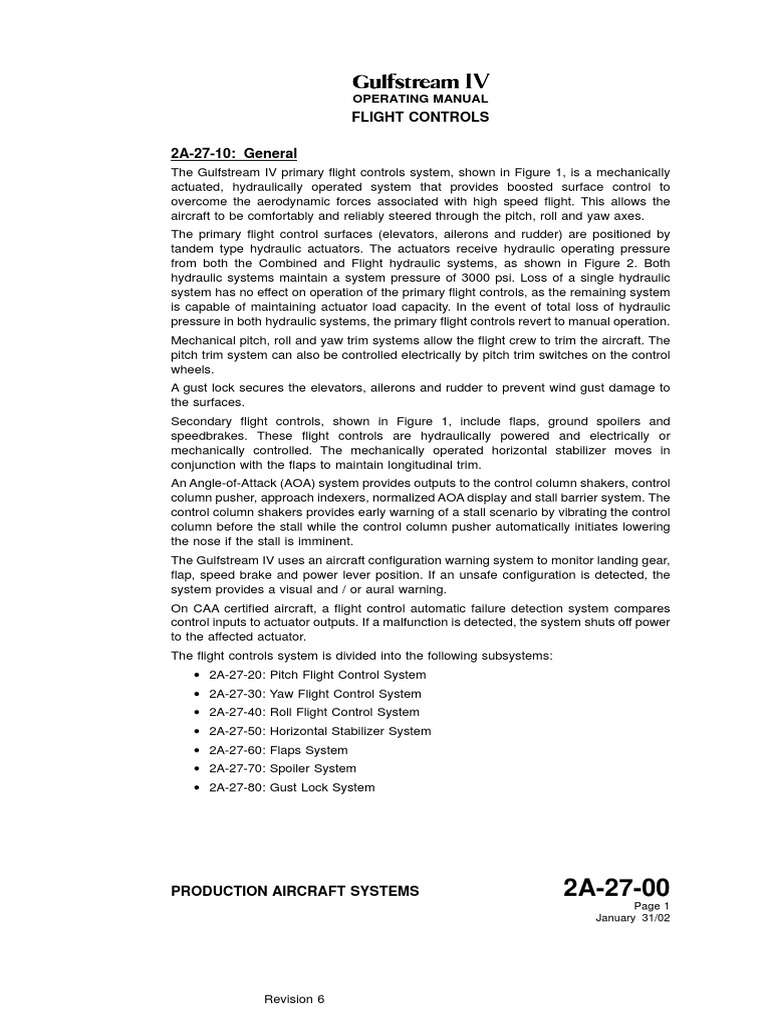 Gulfstream IV | PDF | Flight Control Surfaces | Aircraft Flight Control ...