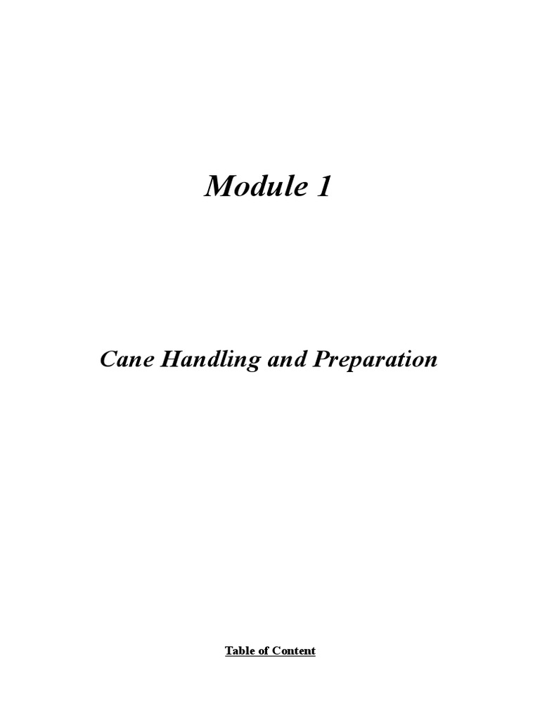 Module 1 Final 1.cane Handling and Preparation | PDF | Sugarcane ...