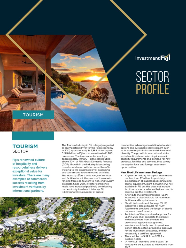 Investment Fiji Sector Profile - Tourism | PDF | Fiji | Tourism
