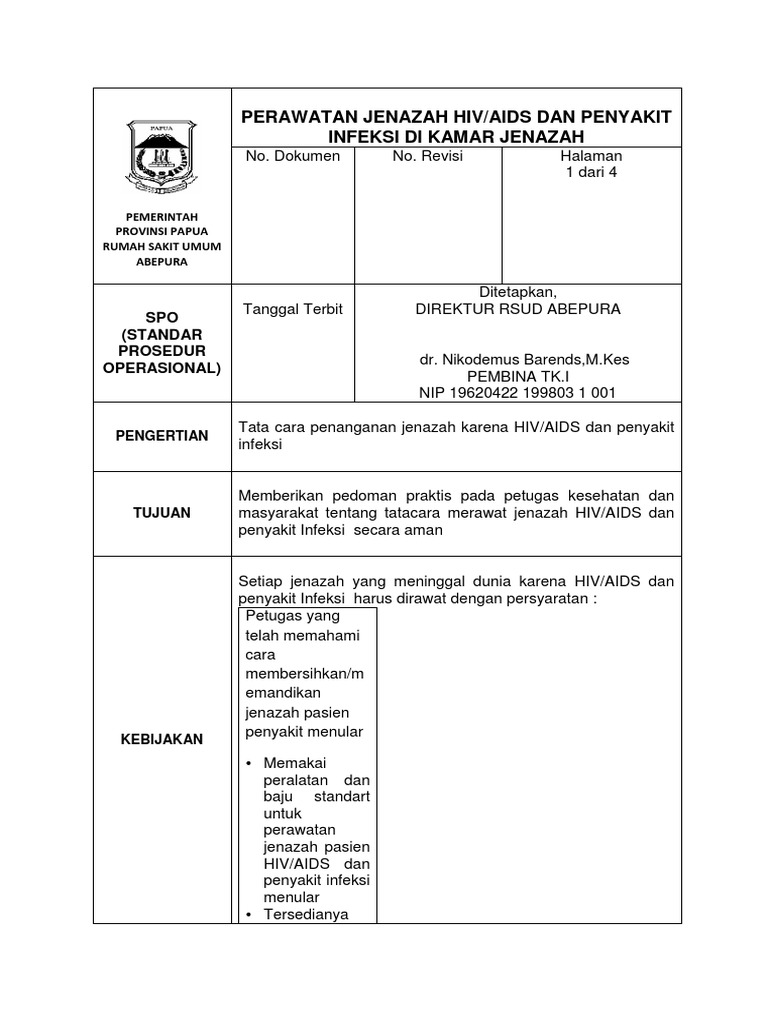 Sop VCT Rsud Abeepura | PDF