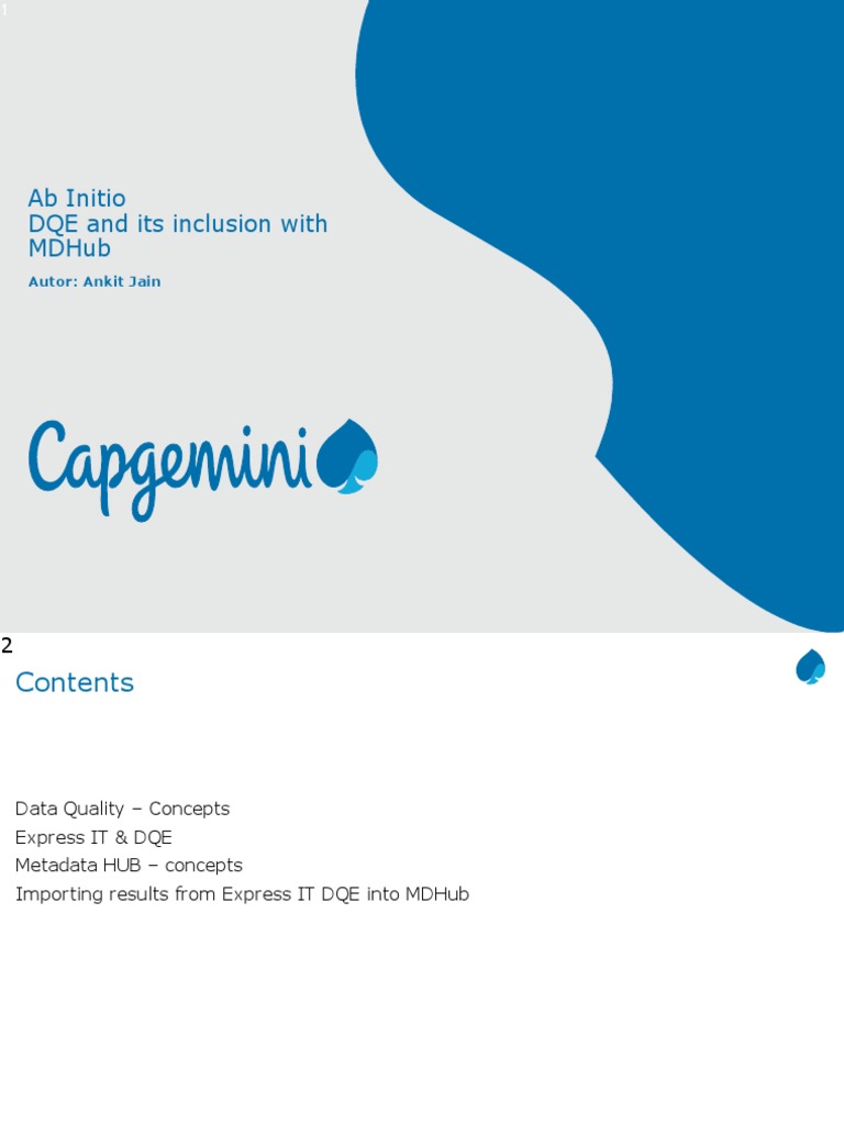 Ab Initio - DQE and Its Inclusion With MDHub v1.0 PDF | PDF | Data Quality | Metadata
