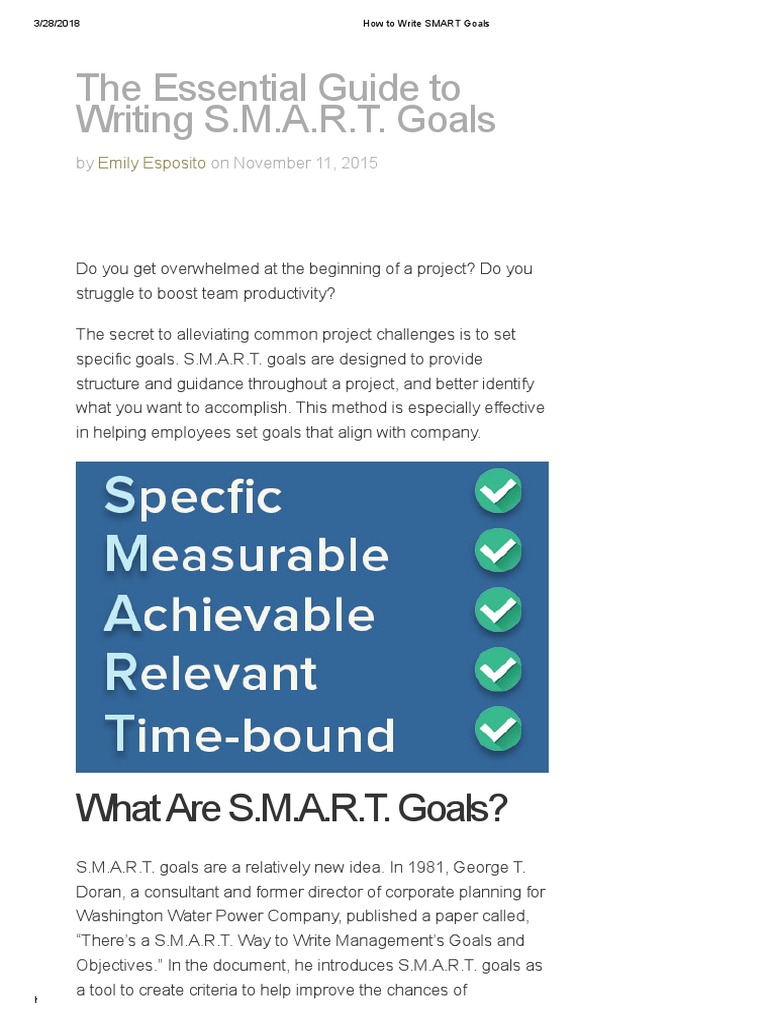 How To Write SMART Goals | PDF | Goal | Motivation