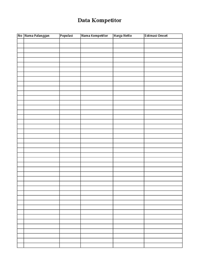 Form Kompetitor | PDF