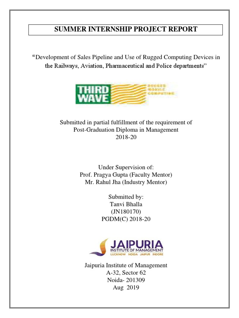 SIP Report - Final (Third Wave) | PDF | Business