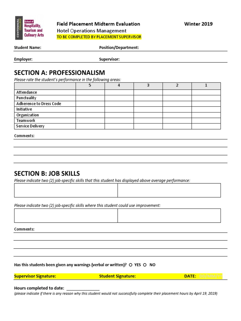 Remark System of Field Placement | PDF