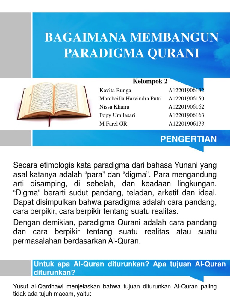 Membangun Paradigma Qurani dalam Kehidupan | PDF