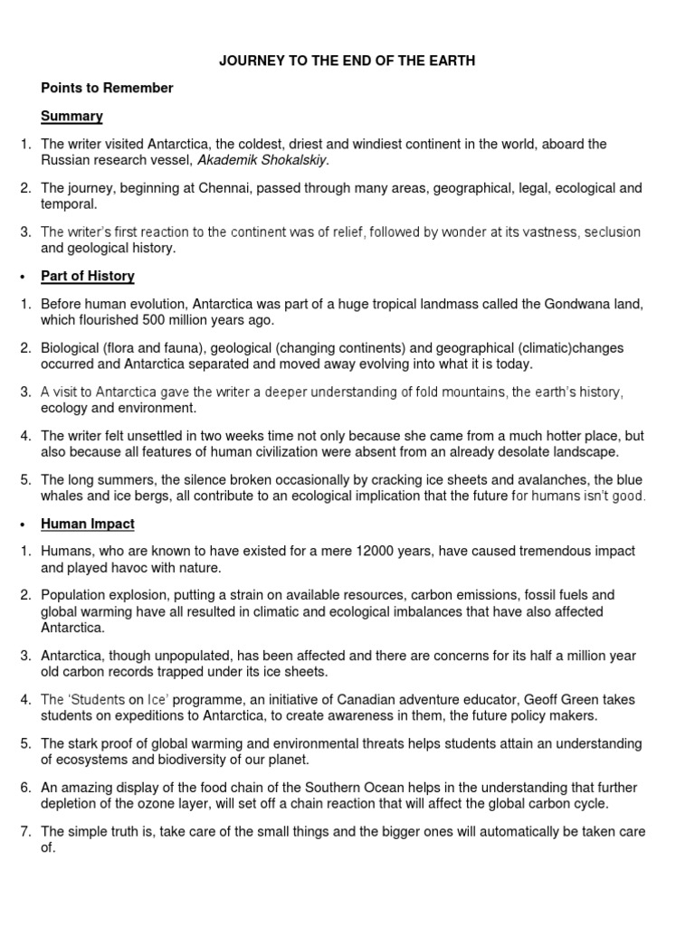 Journey To The End of The Earth | PDF | Antarctica | Ecology