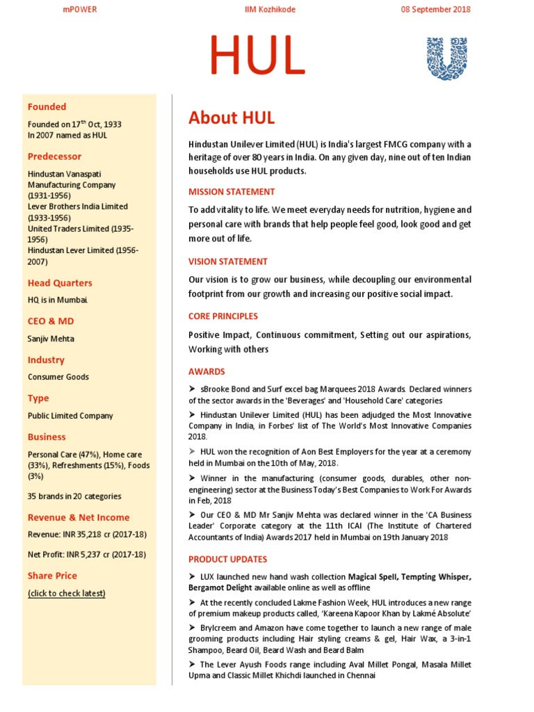 HUL Flyer | PDF | Business | Nature