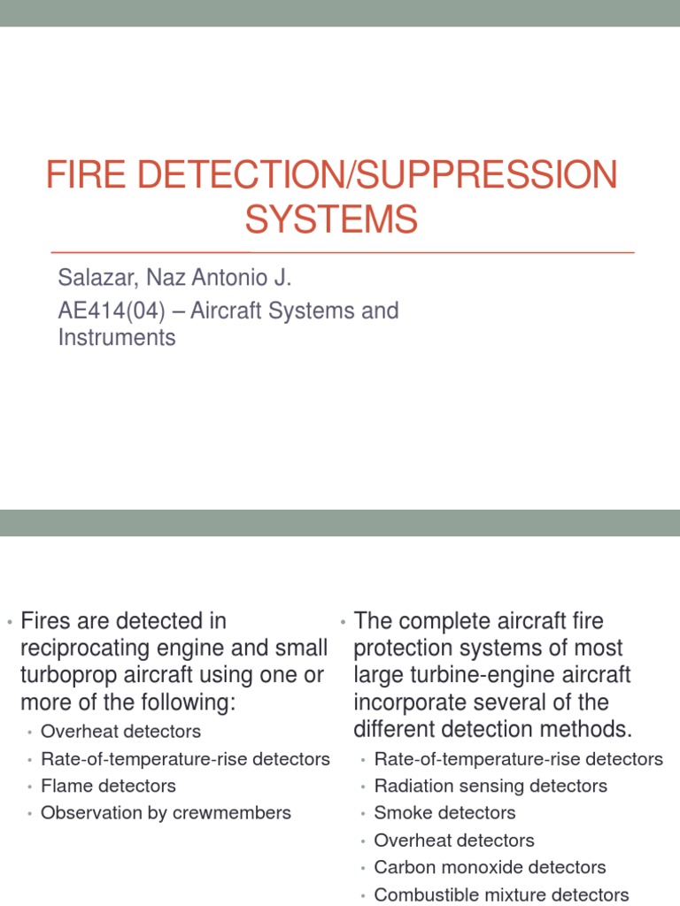 Fire Detection Suppression Systems Salazar Naz Antonio J Ae414 04 Aircraft Systems And