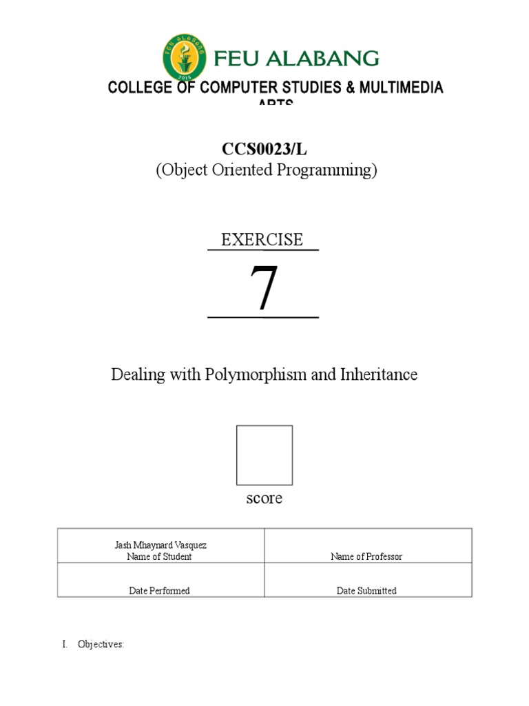 Polymorphism And Inheritance Lab Guide Pdf Method Computer Programming Inheritance Object