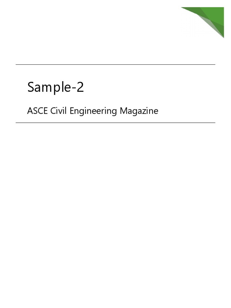Sample-2: ASCE Civil Engineering Magazine | PDF