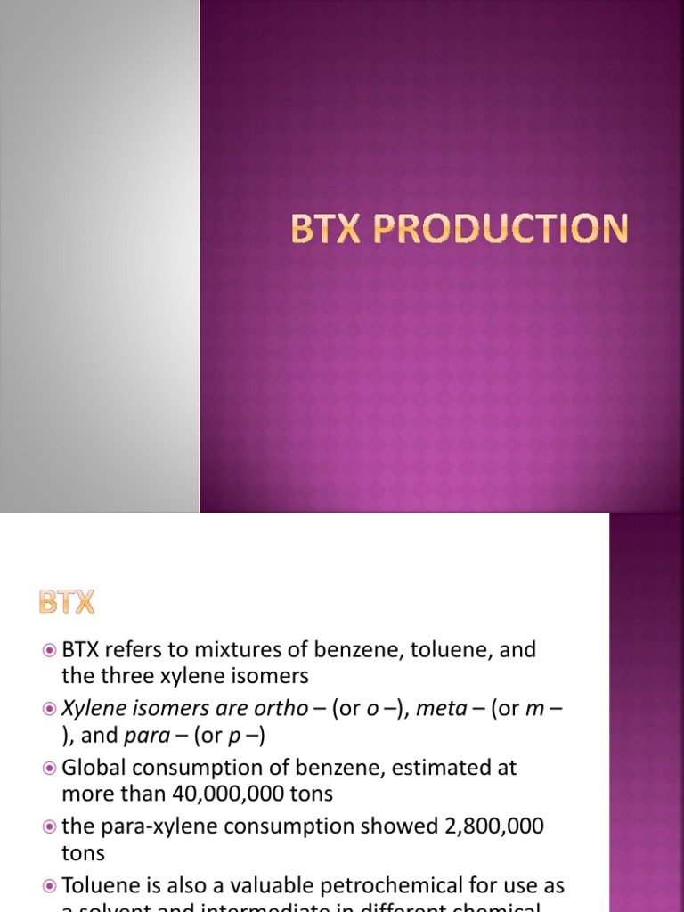 BTX Production and Catalytic Reforming | PDF | Hydrocarbons | Chemical ...