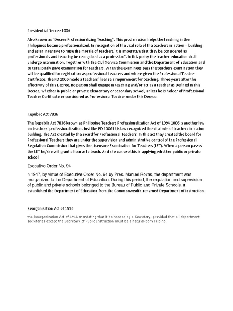 Philippine Teaching Professionalization | PDF