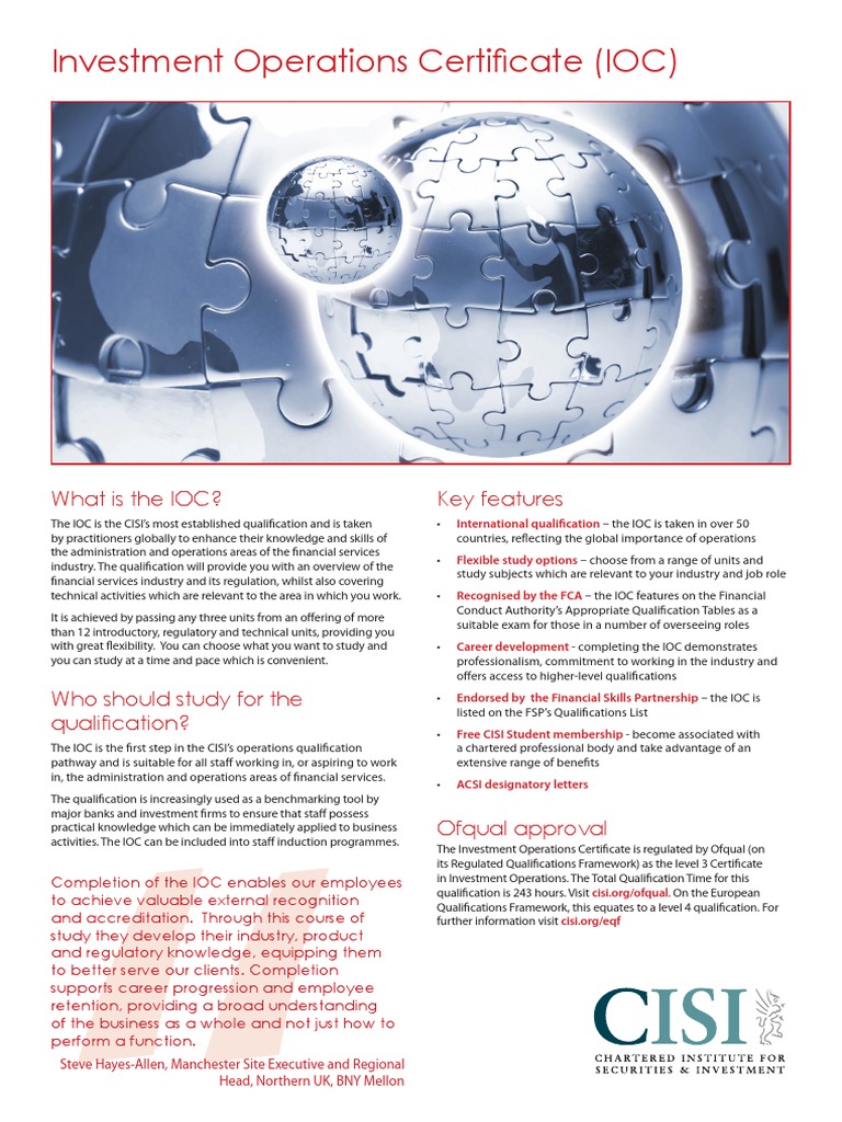 Investment Operations Certificate (IOC): An Overview of the CISI's ...