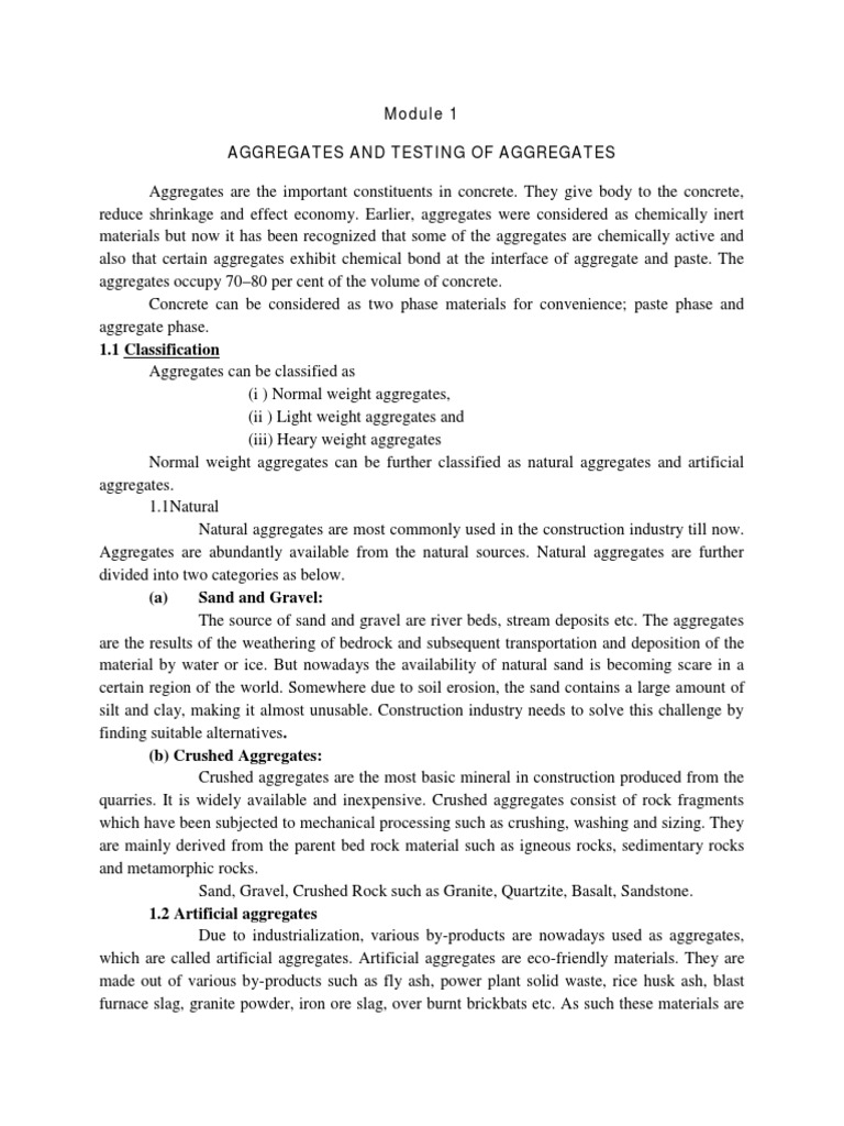 Advanced Concrete Design Module 1 Ktu | PDF | Construction Aggregate ...