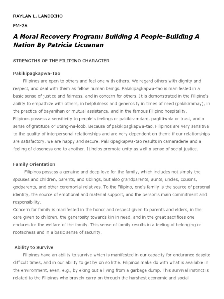 A Moral Recovery Program: Building A People-Building A Nation by ...