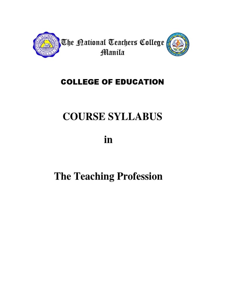 Course Syllabus In: The National Teachers College Manila | PDF ...