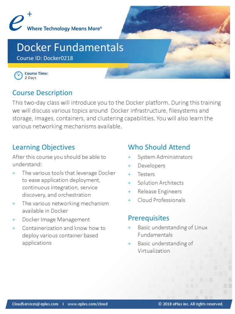 Docker Fundamentals Pdf Information Technology Information Technology Management